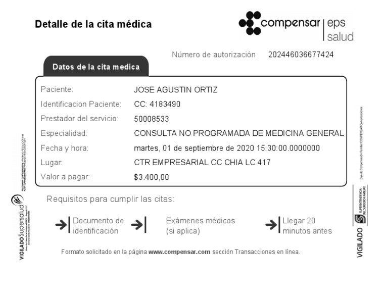 Detalle de La Cita Médica | PDF | Finanzas y administración del dinero ...