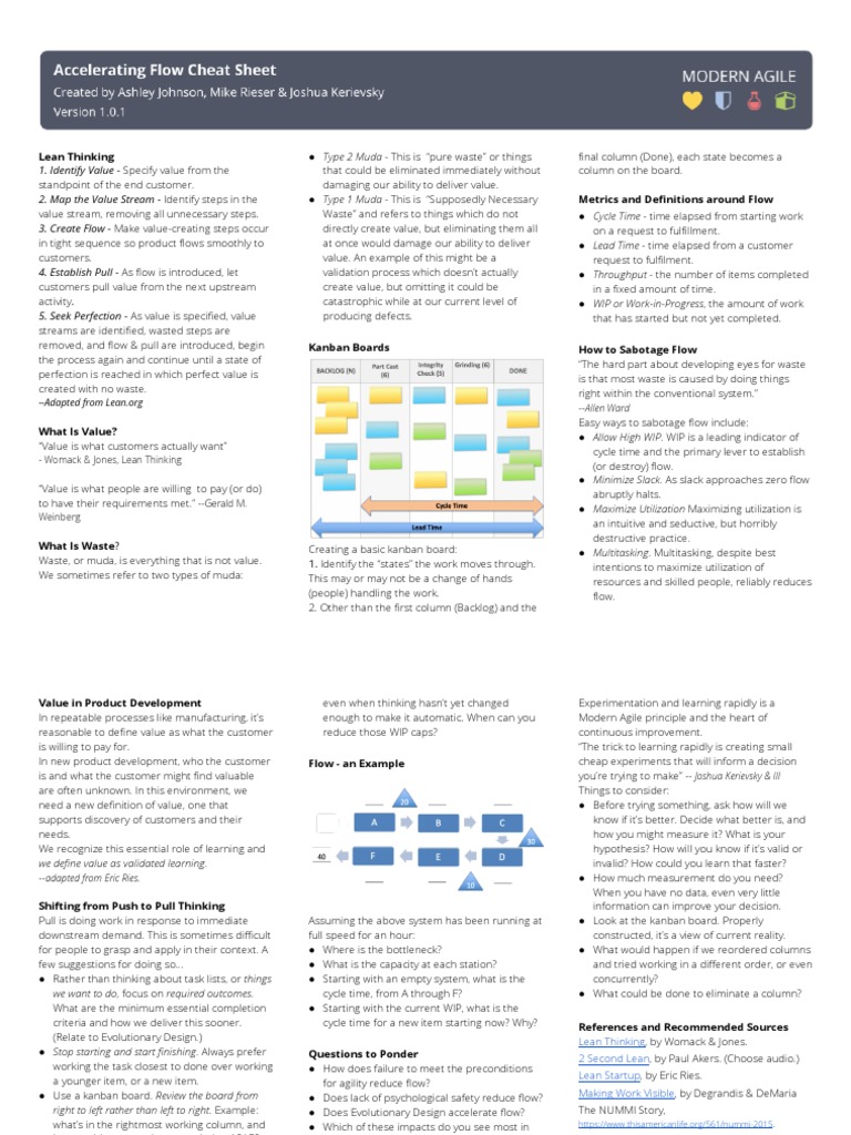Accelerating Flow Cheat Sheet | PDF | Agile Software Development | Business