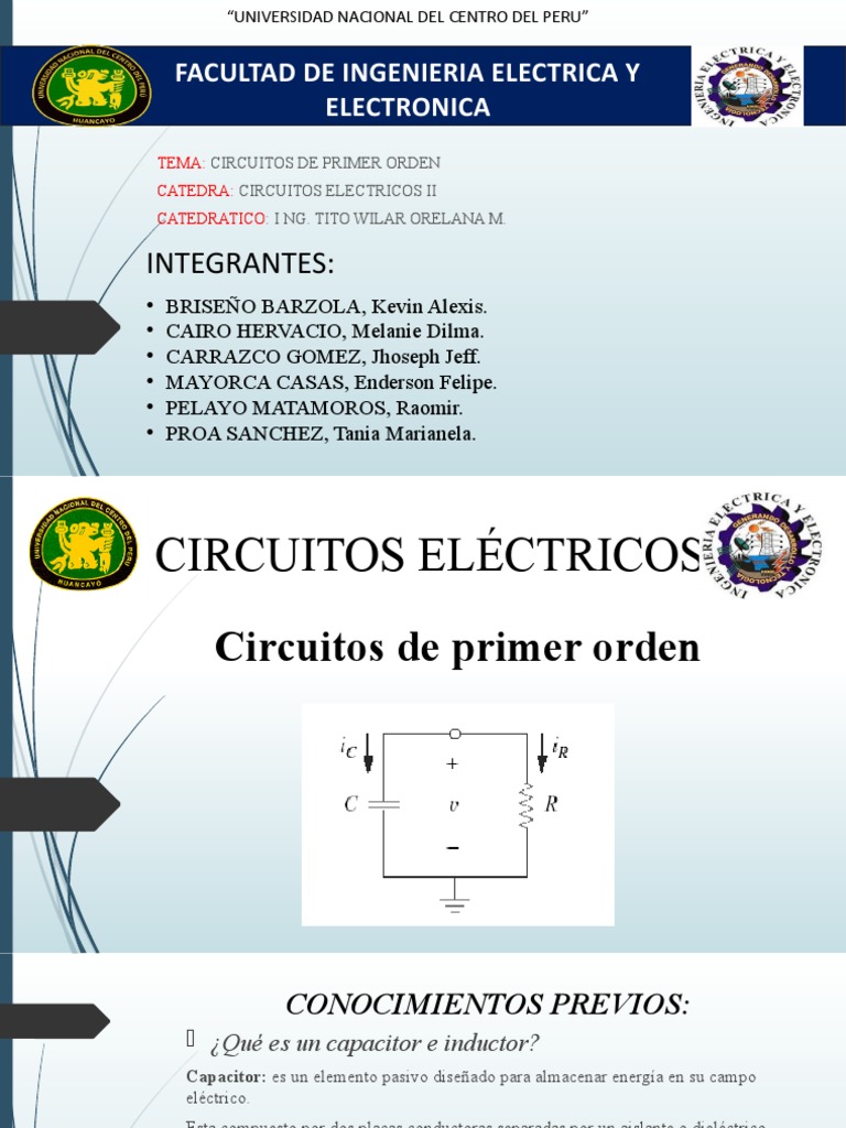 Circuito de Primer Orden | PDF | Inductor | Condensador