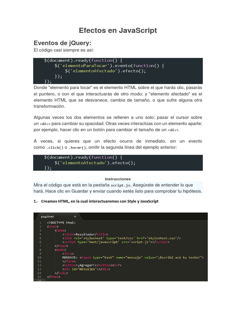 GUI VII Efectos en JavaScript PDF | PDF