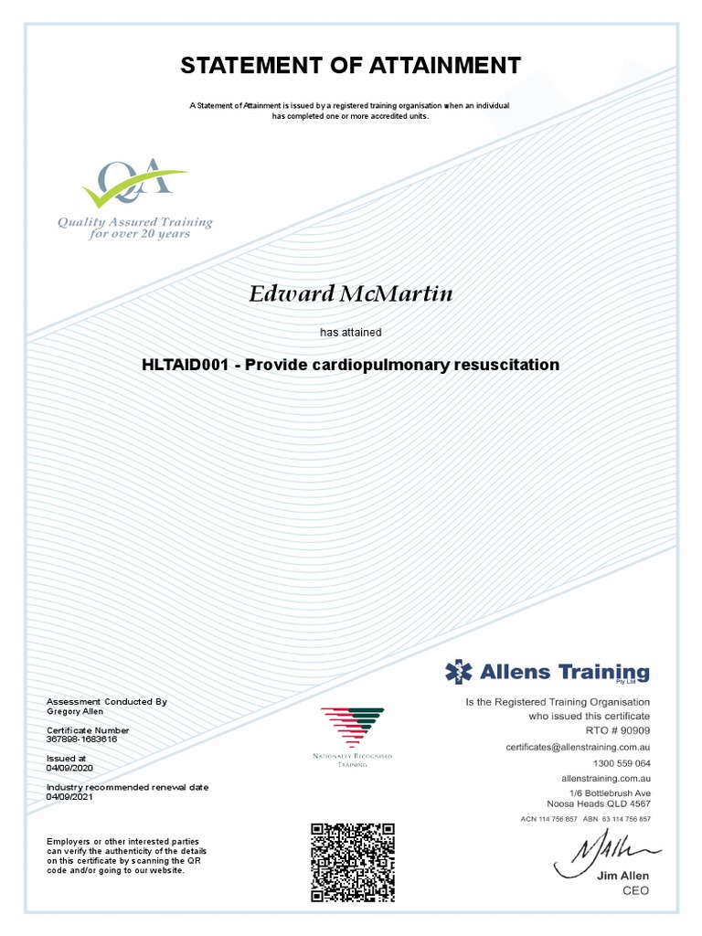 C5baad1f8b35eb0de196-Edward McMartin HLTAID001 Provide Cardiopulmonary ...
