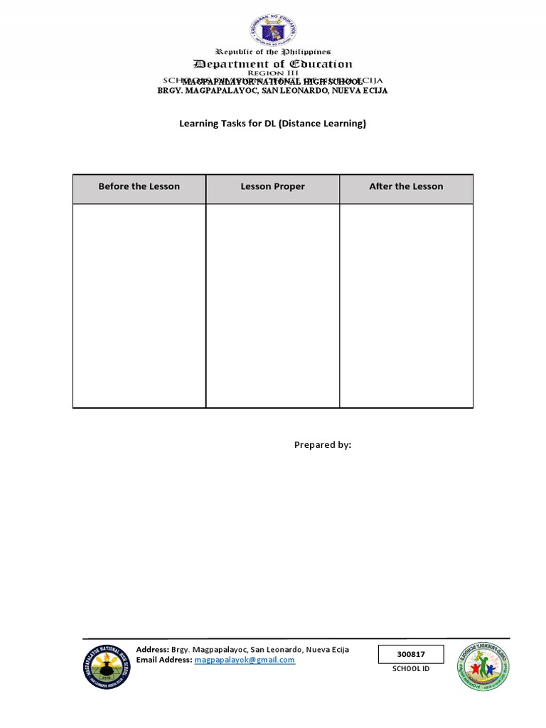 Distance Learning Task Guide | PDF