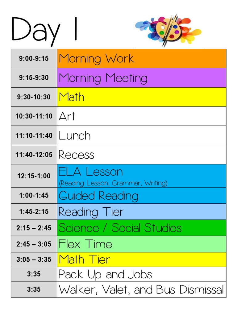 Daily Schedule 20-21 | PDF