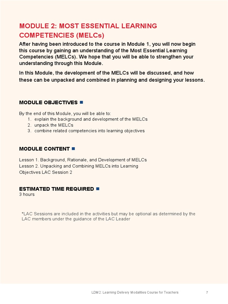 LDM2 Module 2 Most Essential Learning Competencies | PDF | Curriculum | Pedagogy