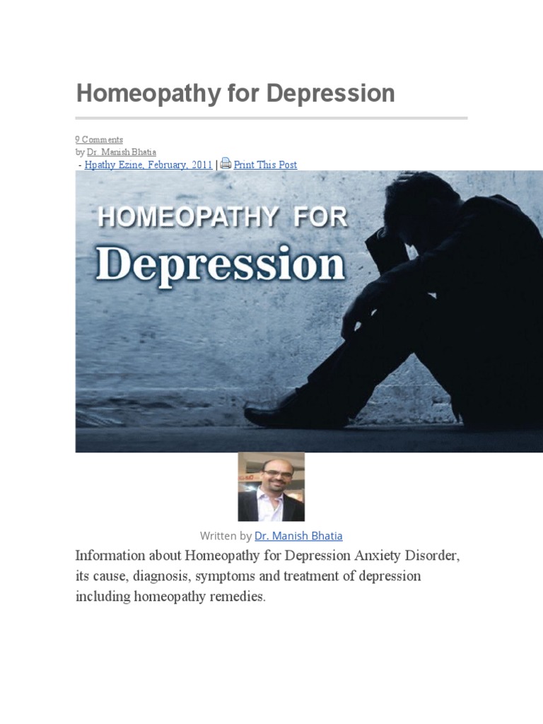 Homeopathy For Depression | Download Free PDF | Major Depressive ...