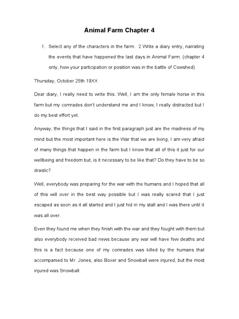 Animal Farm Chapter 4 | PDF