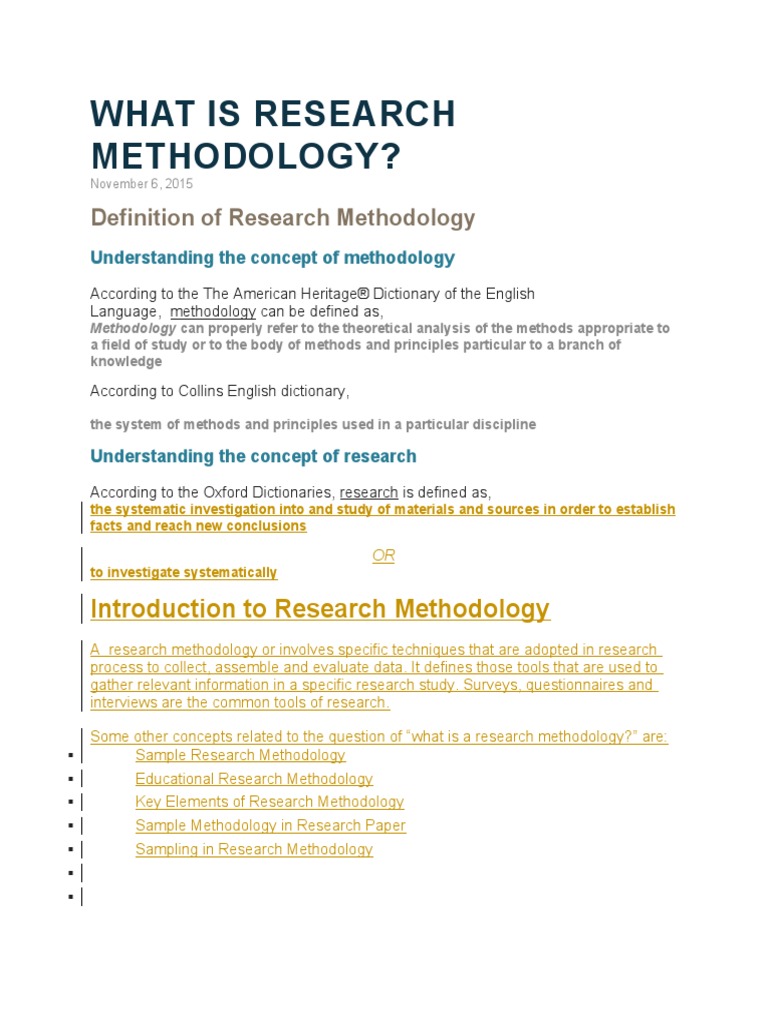 What Is Research Methodology | PDF | Scientific Method | Methodology