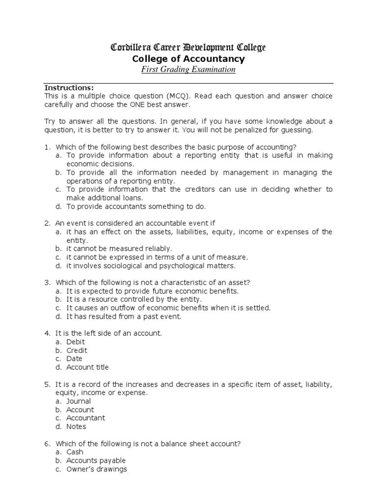 FAR First Grading Examination | PDF | Debits And Credits | Expense