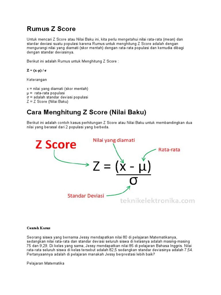 Cara Menghitung Z Score dan Contoh | PDF
