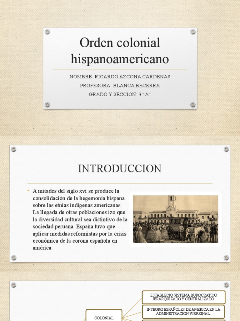 Orden Colonial Hispanoamericano | PDF