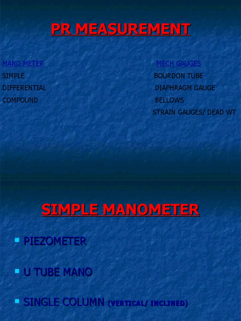 PR Measure | PDF | Pressure Measurement | Pressure