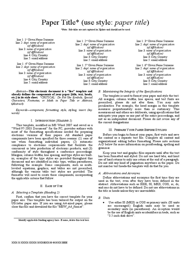 Contoh Template - 6 - IEEE | PDF | Bracket | Note (Typography)
