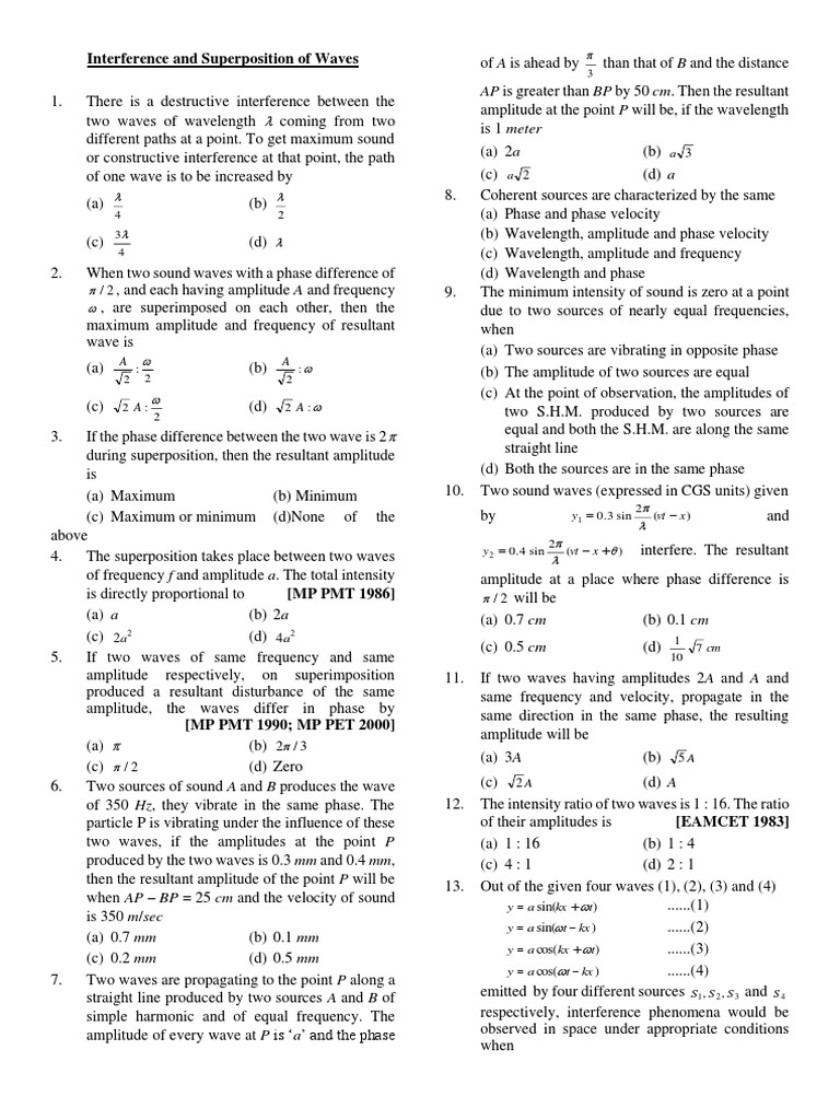 Interference and Superposition of Waves | PDF | Wavelength | Waves