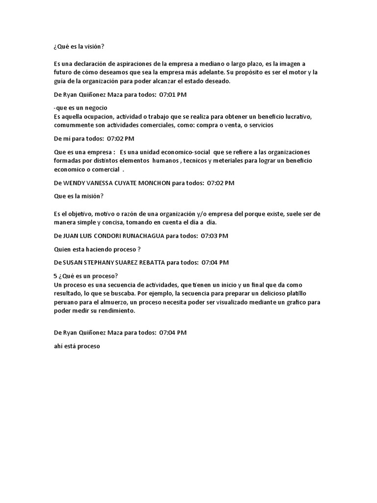 Definición de visión empresarial | PDF