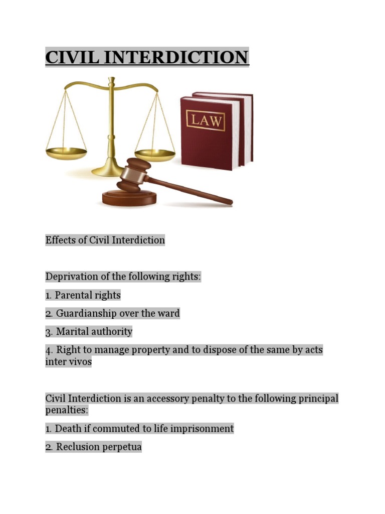 The Meaning of Civil Interdiction in The Philippine Law | PDF ...