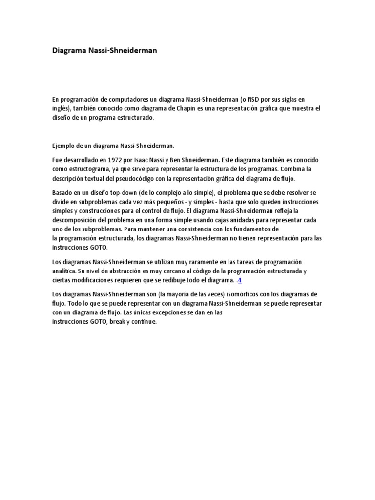 Diagrama Nassi - Shneiderman | PDF