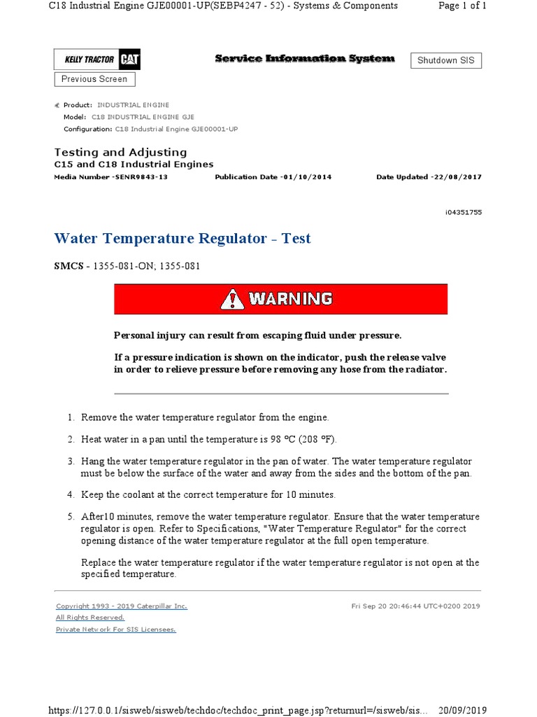 C15 & C18 Water Temp Regulator - Test | PDF | Home & Garden ...