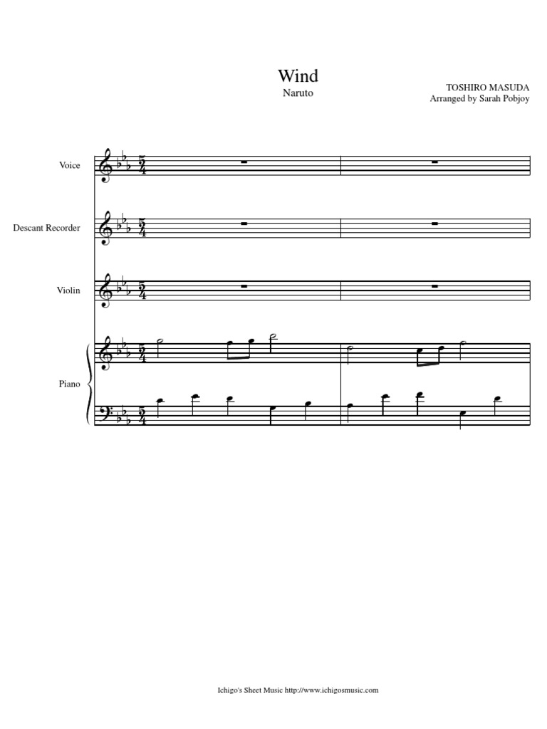 Naruto Wind Partituras | PDF