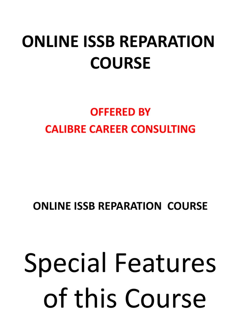 Online ISSB Preparation Course at Calibre | PDF