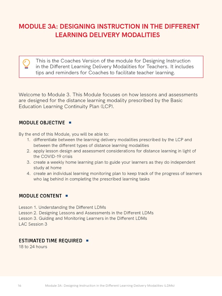 LDM2-Module 3A (Coaches) PDF | PDF | Educational Assessment | Learning