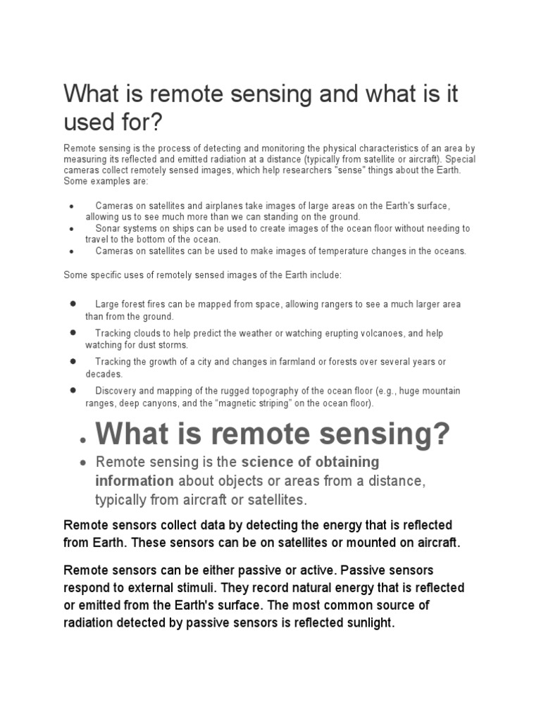 What Is Remote Sensing and What Is It Used For? | Download Free PDF ...