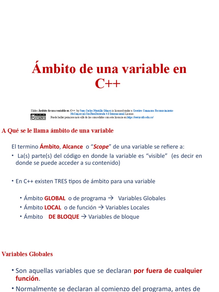 Laminas Clase Semana8 Ambito de Las Variables | PDF | C ++ | Ciencias de la Computación