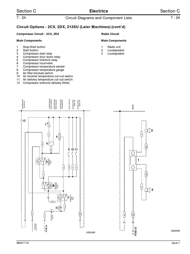 Plano Electrico Unidad Compresora PDF | PDF | Relay | Switch