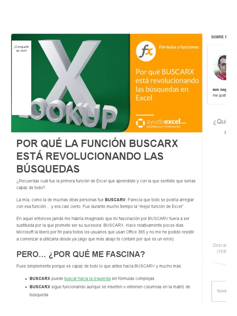 Función BUSCARX en Excel: Guía Completa | PDF | Microsoft Excel ...