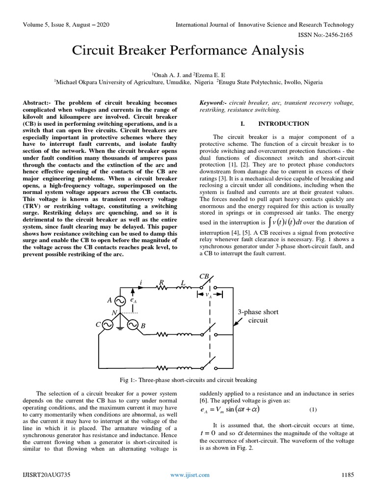 Circuit Breaker Performance Analysis PDF | PDF | Electric Arc ...