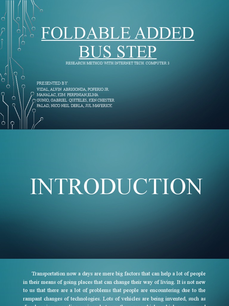 Foldable Added Bus Step: Presented by | PDF | Bus | Experiment