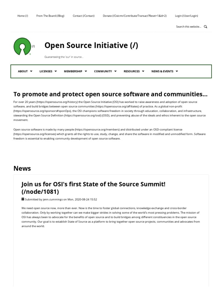 News - Open Source Initiative | PDF | Intellectual Works | Cyberspace