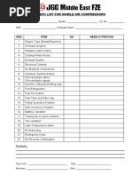 Air Compressor Inspection Checklist-Daily | PDF