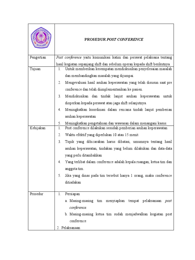 Sop Pre Post Conference | PDF