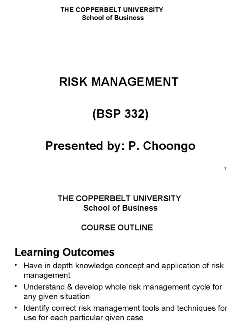 1 Introduction To Risk Management - R1 | PDF | Risk Management | Risk