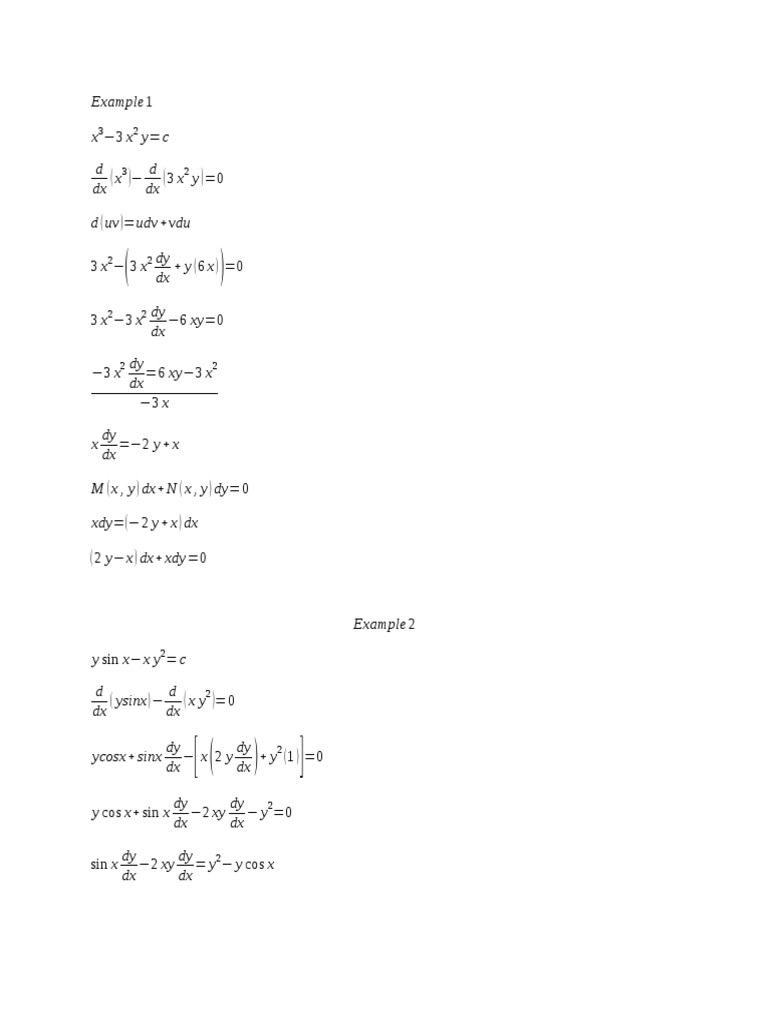 Differential Equation Examples | PDF