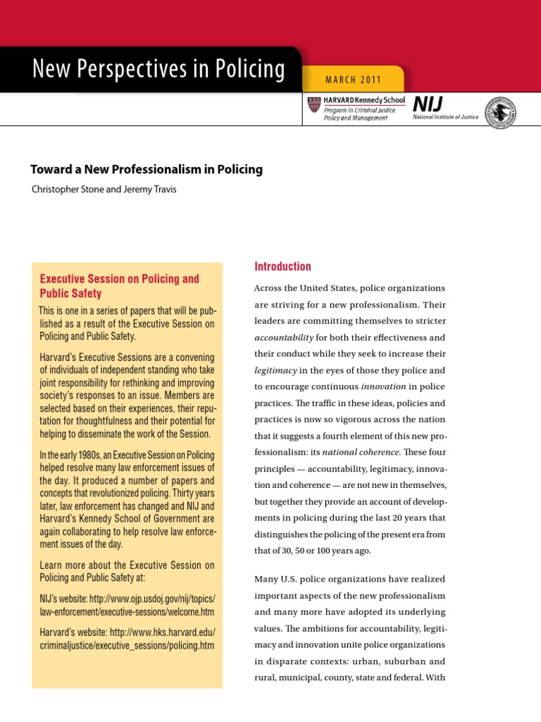 Toward A New Professionalism in Policing | PDF | Community Policing ...