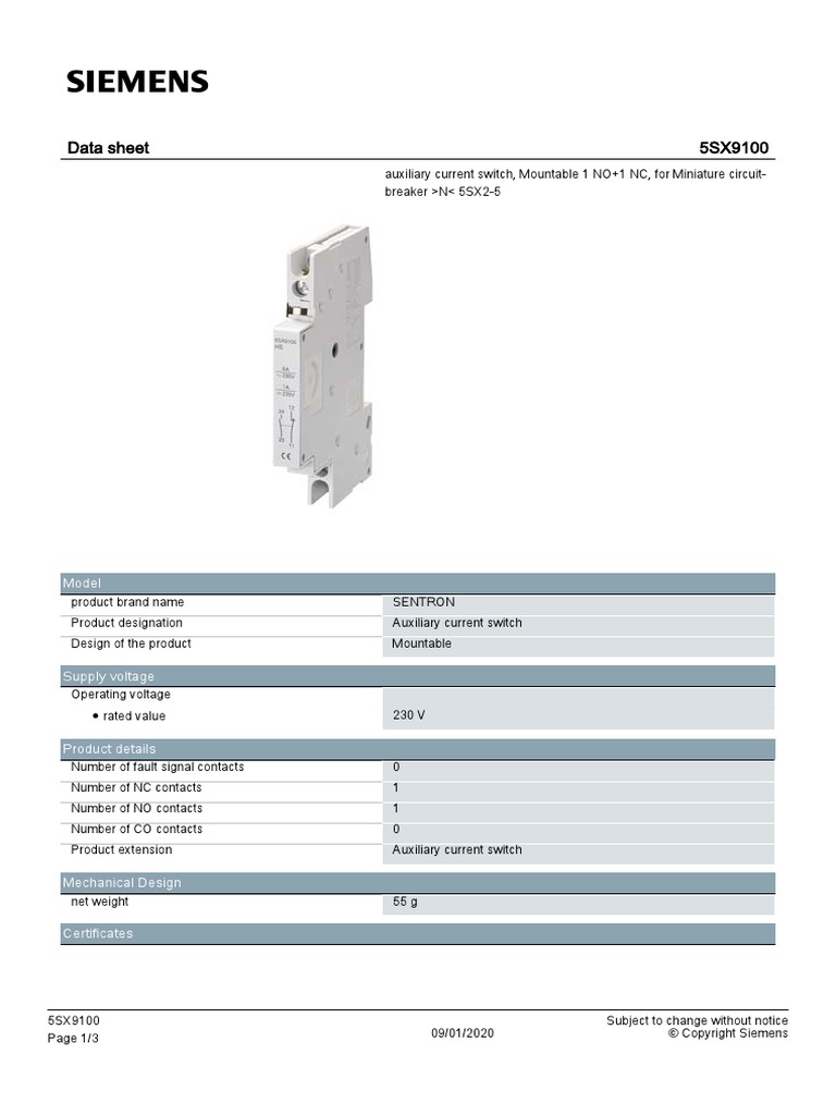 5SX9100 Datasheet en | PDF