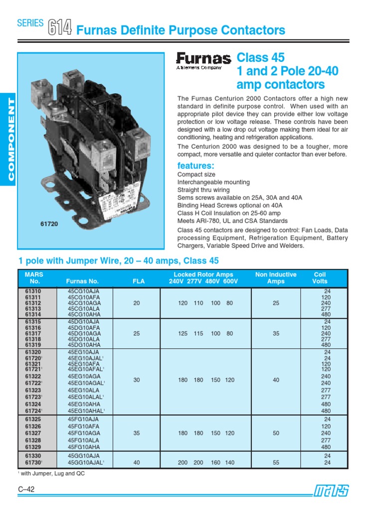 Furnas Definite Purpose Contactors: Series | PDF | Equipment ...