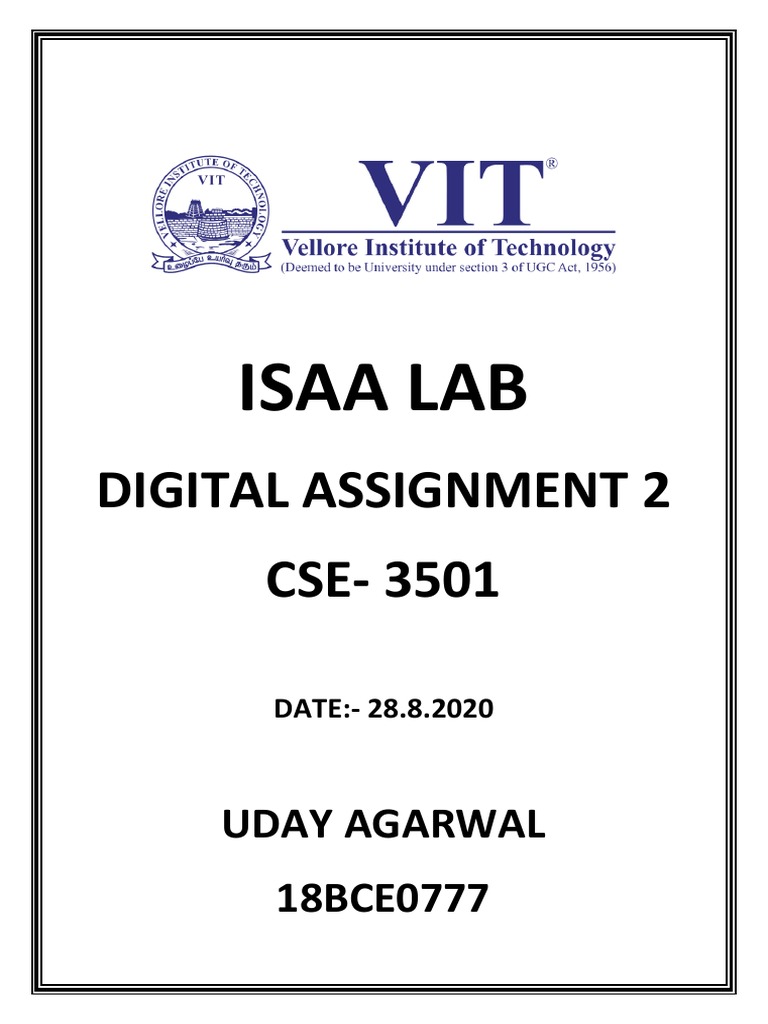 Isaa Lab: Digital Assignment 2 CSE-3501 | PDF | Law | Technology & Engineering