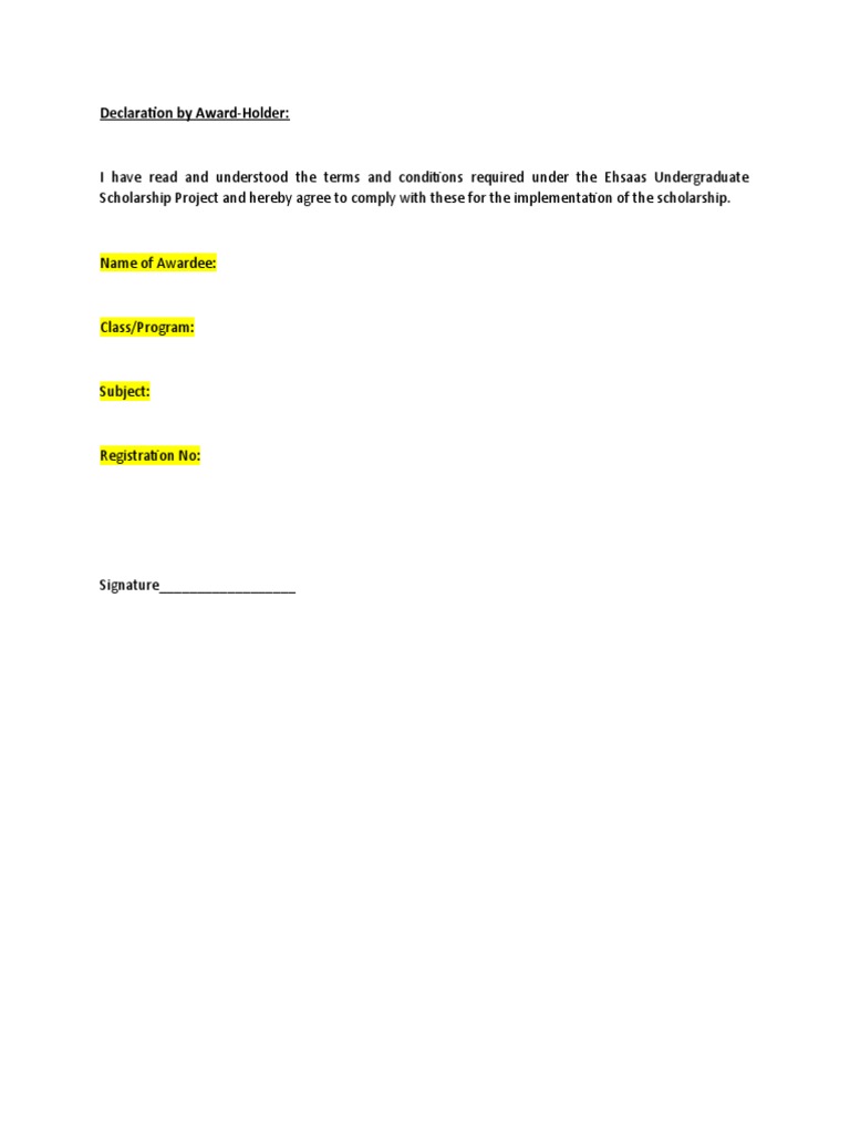 Declaration Letter | PDF