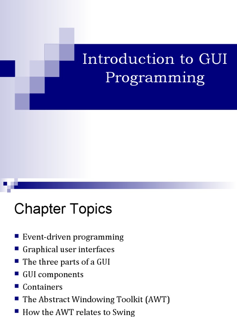 Introduction To GUI Programming | PDF | Graphical User Interfaces ... Introduction To GUI Programming | PDF | Graphical User Interfaces ...