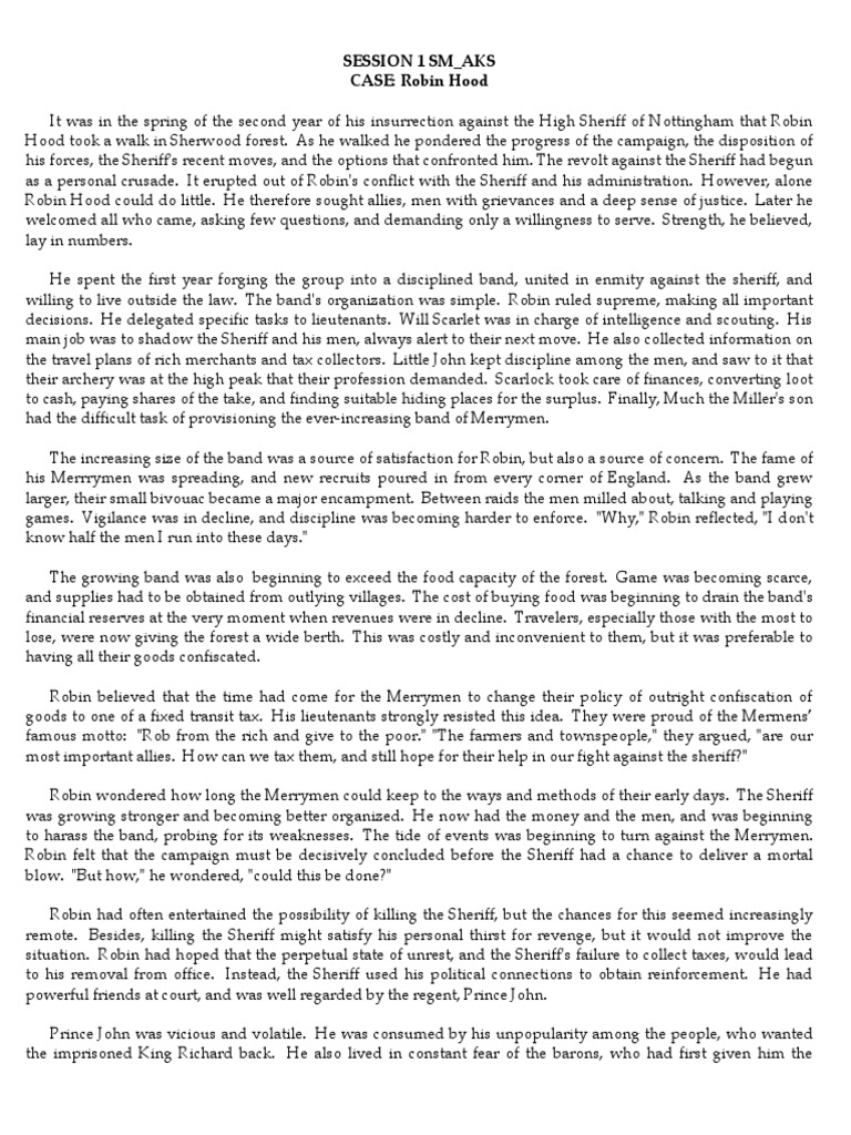 ROBIN Hood - Case - Study | PDF