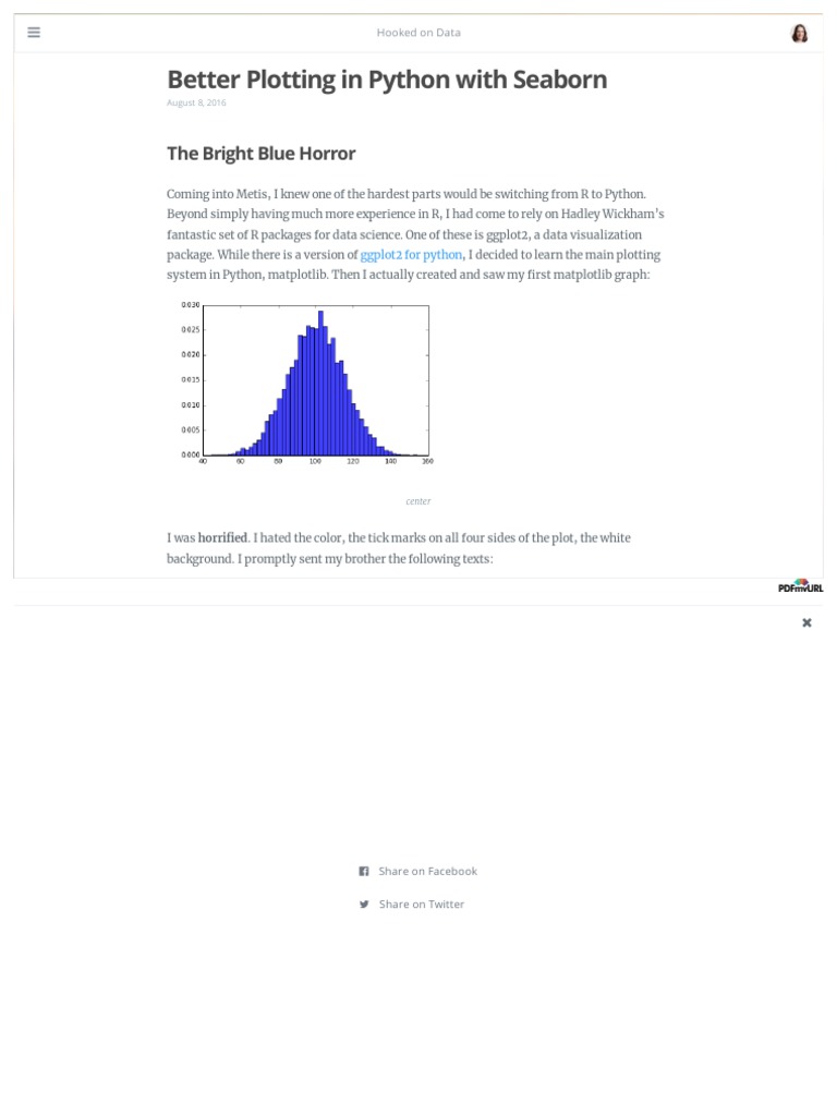 Better Plotting in Python With Seaborn: The Bright Blue Horror | PDF ...