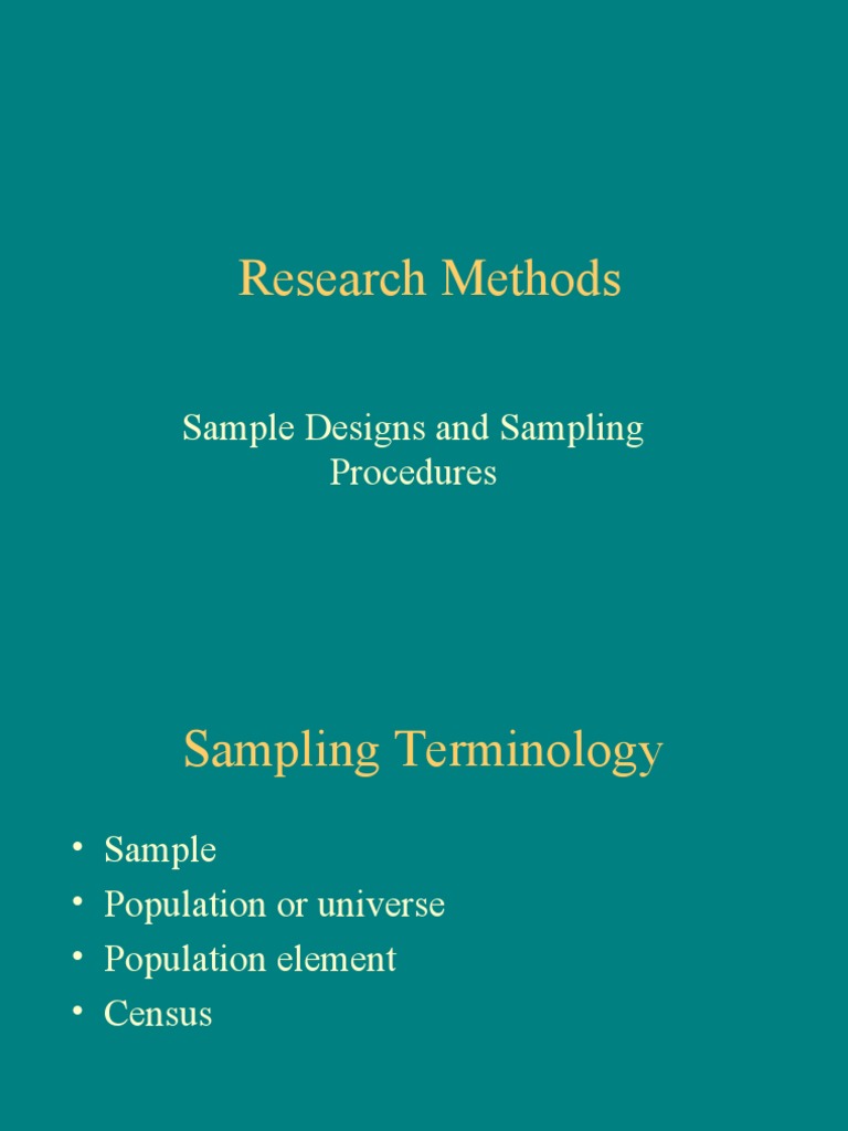 Research Methods: Sample Designs and Sampling Procedures | PDF ...