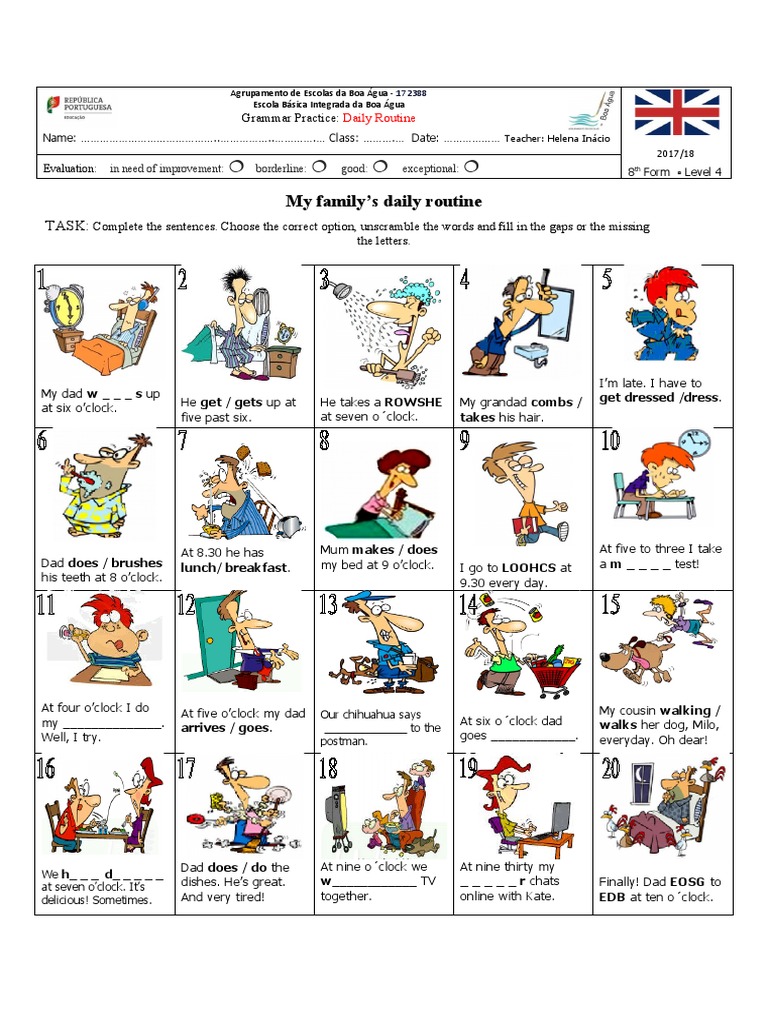 Daily Routine Information Gap Activities - 101720 | PDF