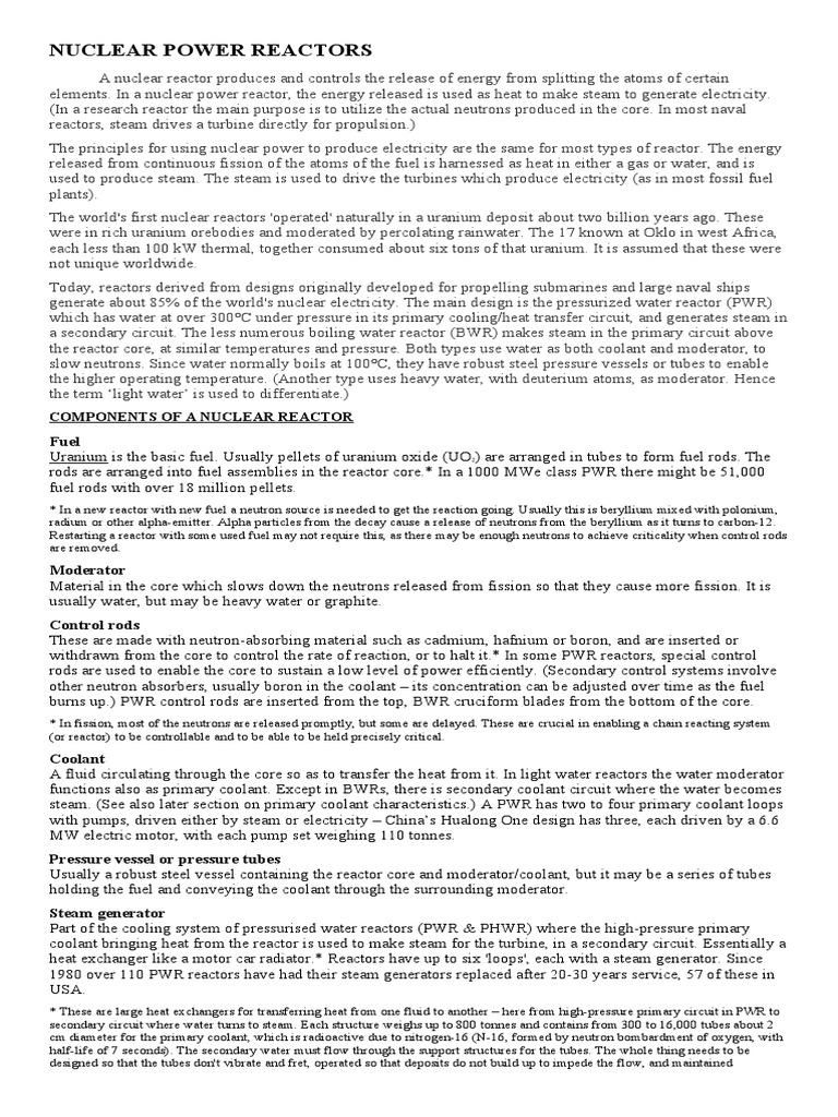 Nuclear Power Reactors: Components of A Nuclear Reactor | Download Free ...