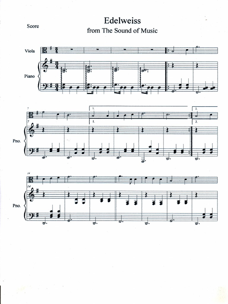 Edelweiss From The Sound of Music | PDF