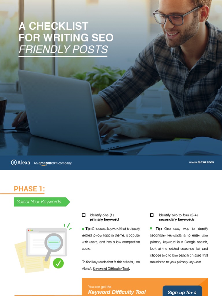 SEO Friendly Post Writing Checklist | PDF | Search Engine Software ...