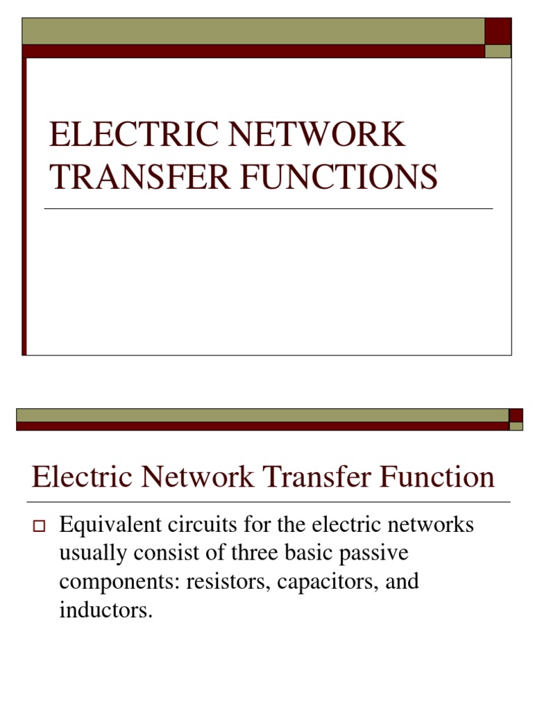 Electric Network Transfer Functions | Download Free PDF | Electrical Network | Electrical Circuits
