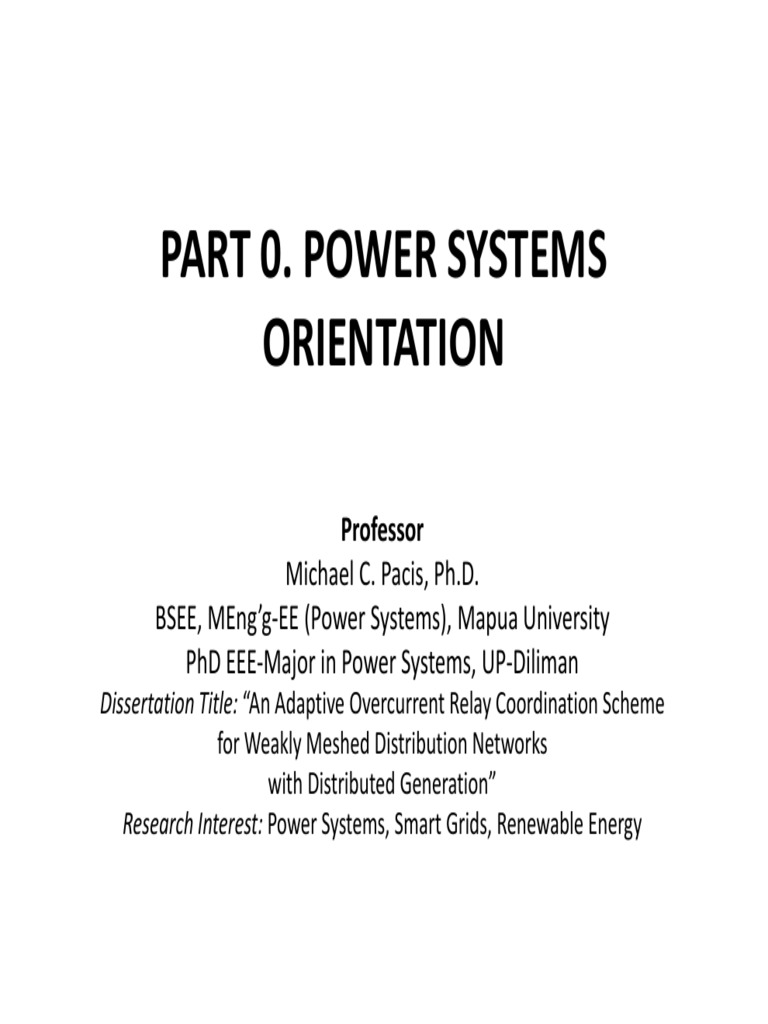 Part 0. Power Systems Orientation | PDF | Electric Power Transmission ...